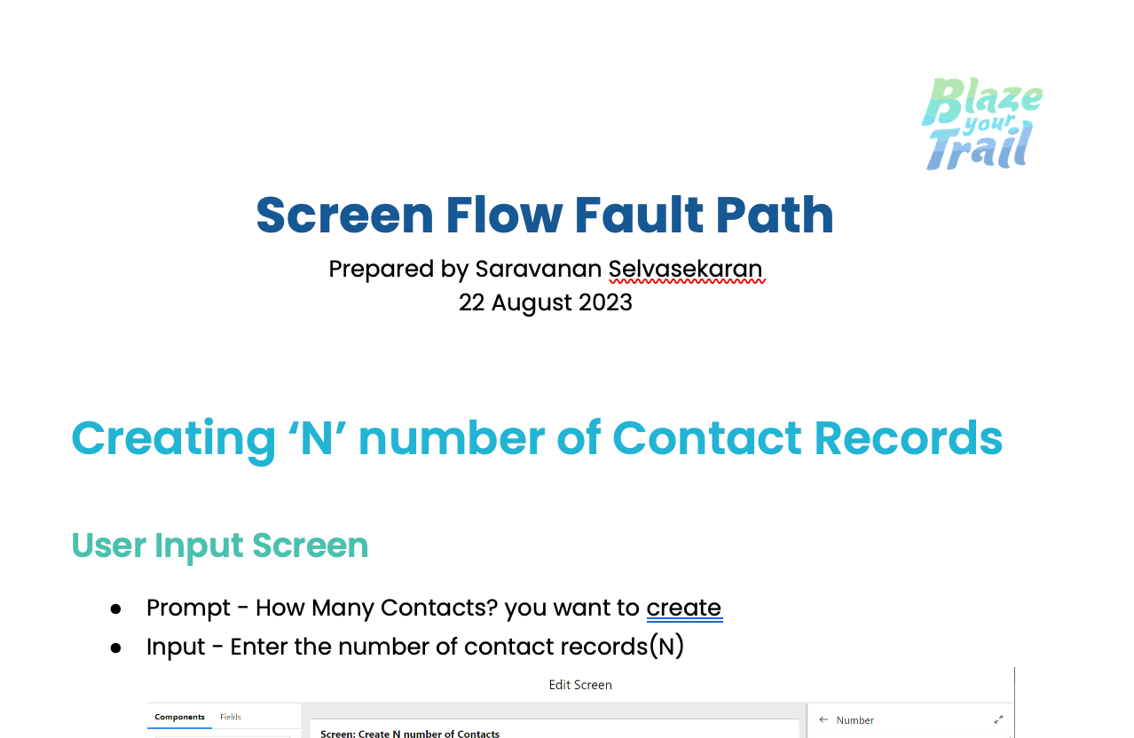 How to build a Screen Flow Fault Path – Blazeyourtrail.org